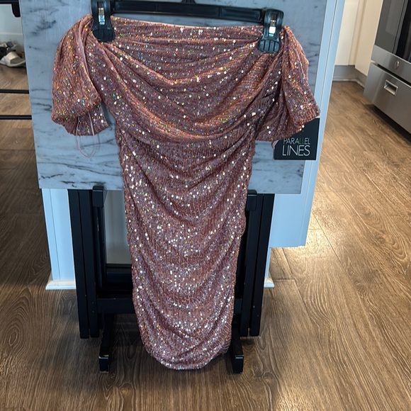 parallell lines | Dresses | Parallel Lines Sequin Offshoulder Dress ...